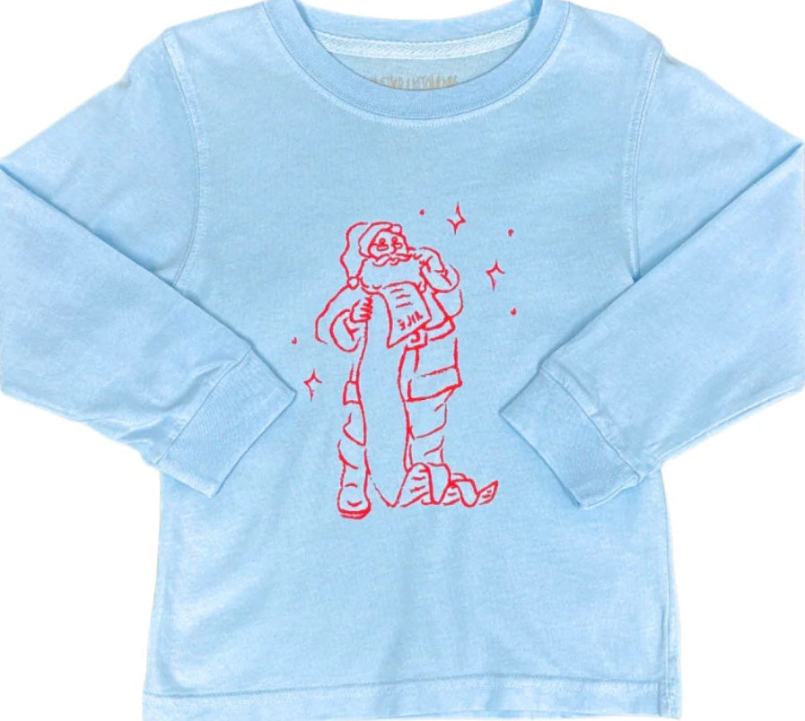 Long-Sleeve Light Blue Santa's Good List T-Shirt – Mustard & Ketchup ...