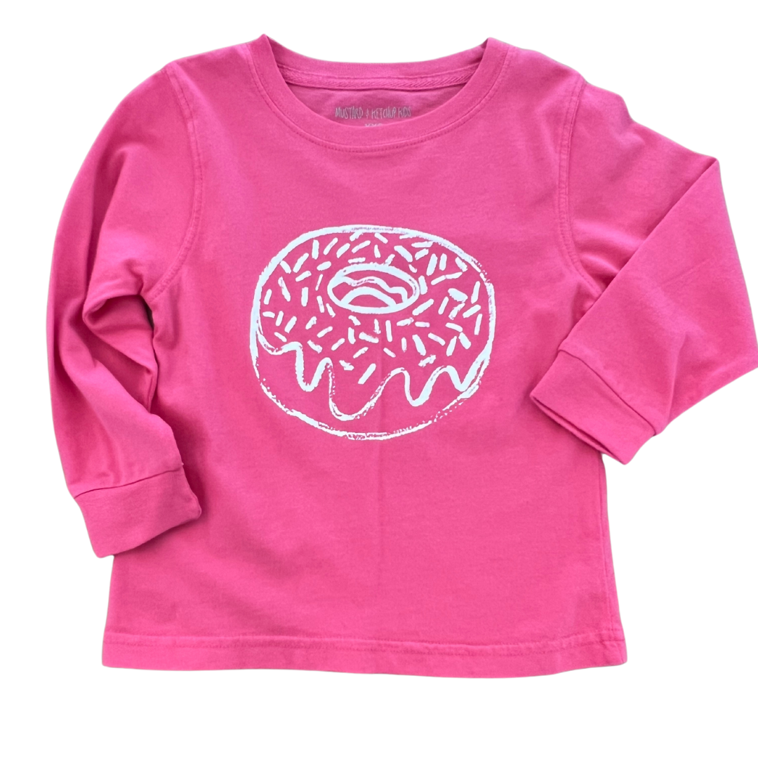 Long-Sleeve Pink Donut T-Shirt – Mustard & Ketchup Kids Official