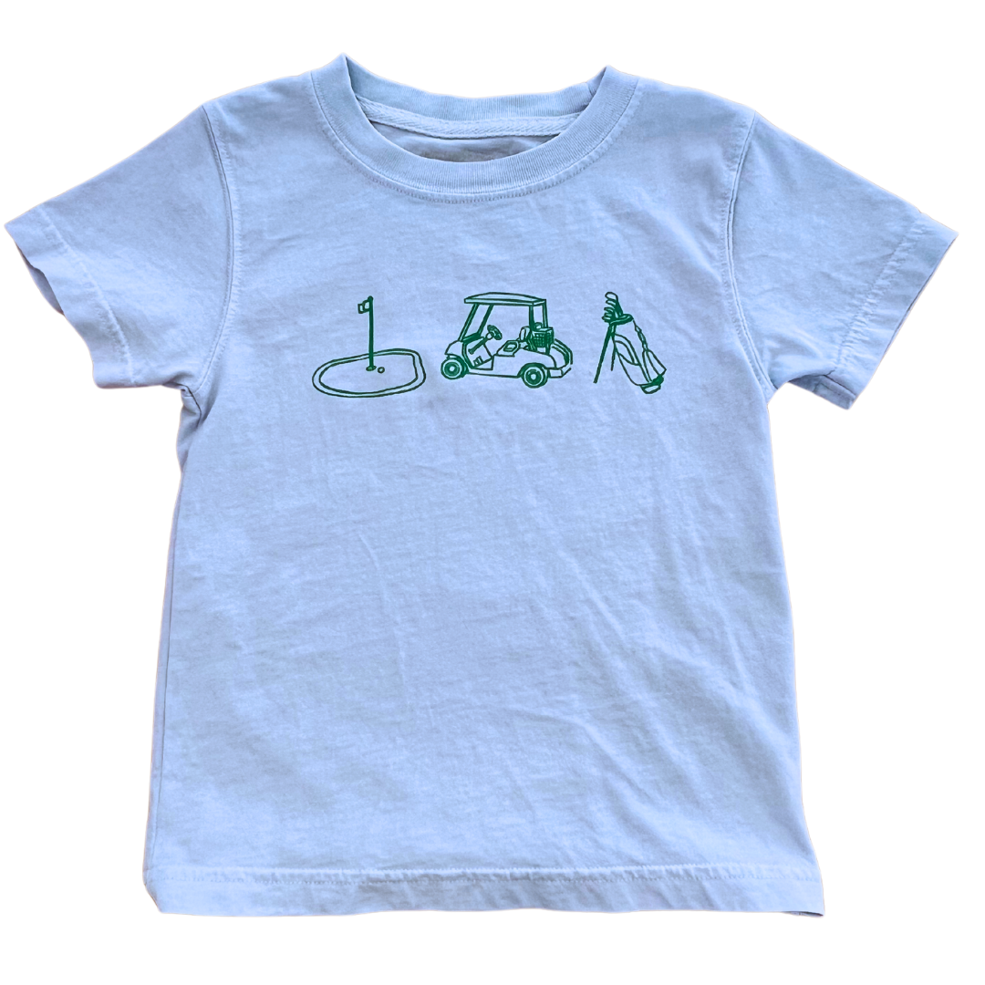 Short-Sleeve Light Blue Golf Trio T-Shirt – Mustard & Ketchup Kids Official